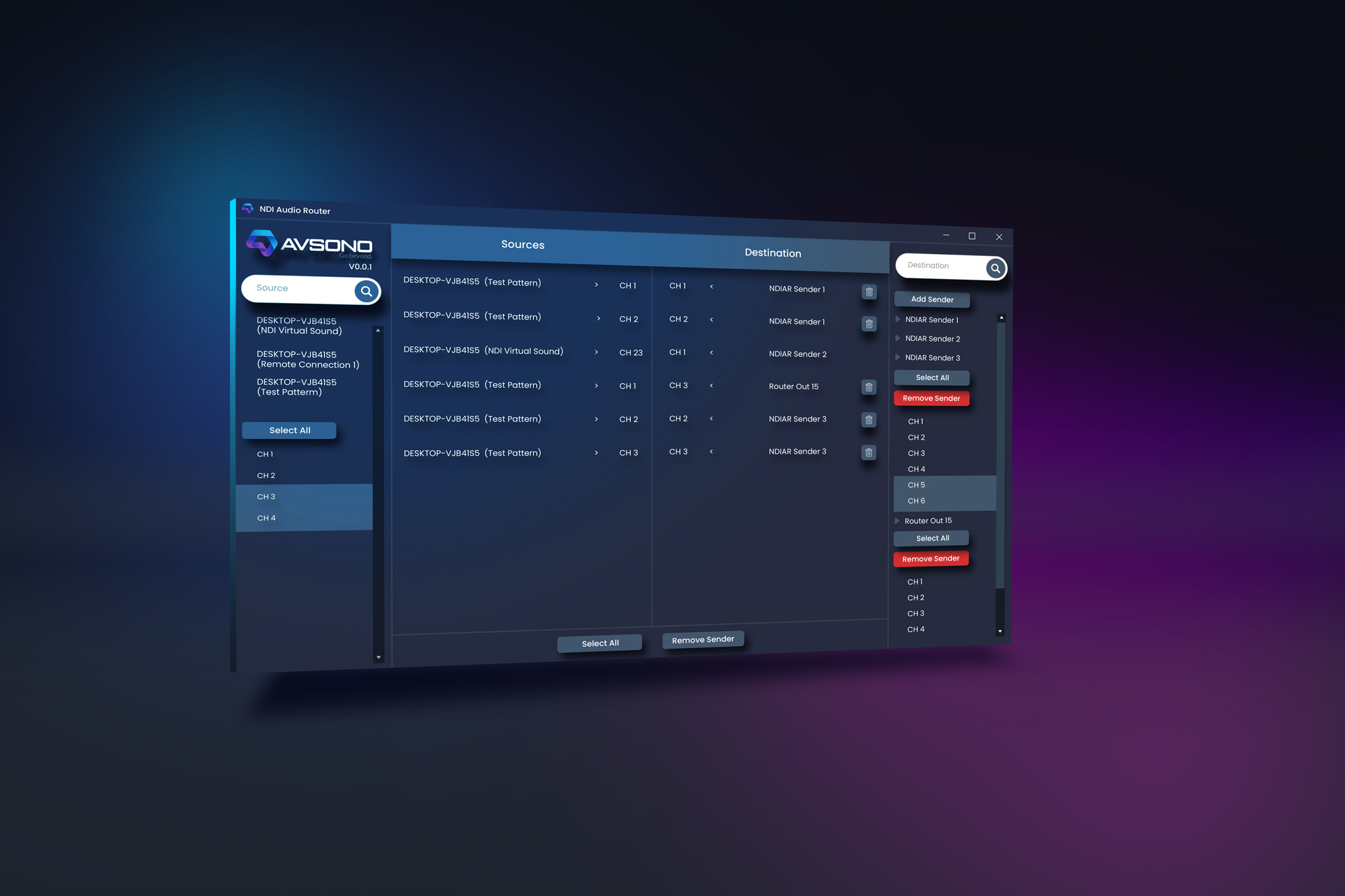 NDI Audio Router - Avsono